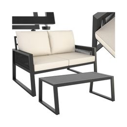 TecTake&reg; Aluminium Garten-Lounge Set, im Rope-Design, wetterfest, h&ouml;henverstellbare F&uuml;&szlig;e