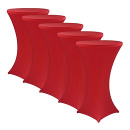 NYVI Stehtischhusse NYVIGala - Elastische Stretchhusse f&uuml;r Stehtische & Bistrotische Farbe:Rot;Gr&ouml;&szlig;e:&Oslash; 60-65 cm - 5er Set