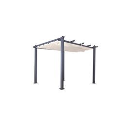 Jet-Line Pavillon Gartenpavillon 4x3m Luxor anthrazit-beige aus Aluminium UV-Schutz Sonnenschutz
