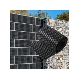 NYVI Polyrattan Sichtschutzstreifen Privafence 255 x 19 cm - Sichtschutz f&uuml;r Doppelstabmatten Zaun Farbe:Schwarz;Anzahl:10