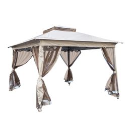 Jet-Line Pavillon Gartenpavillion Pergola Metall Outdoor Kleopatra 335x335x270cm faltbar
