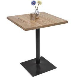 Bistrotisch MCW-H10, Bartisch Thekentisch, Industrial Gastro Metall Ulme Massivholz MVG 70x70cm ~ hellbraun
