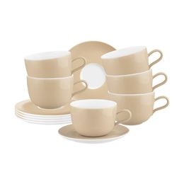 Seltmann Weiden Milchkaffeetassen mit Untertassen Liberty Pure Colors 380 ml 6er Set