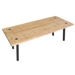 Esstisch MCW-L75, Tisch Esszimmertisch, Industrial Massiv-Holz MVG-zertifiziert 200x90cm, natur
