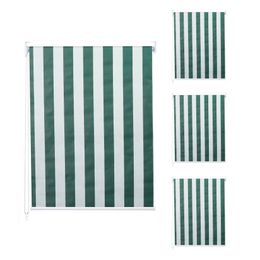 4er-Set Rollo MCW-D52, Fensterrollo Seitenzugrollo Jalousie, 120x230cm Sonnenschutz blickdicht ~ gr&uuml;n/wei&szlig;