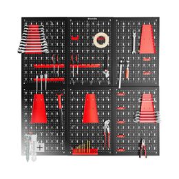 TecTake&reg; Werkzeuglochwand, sechsteilig, lackierter Stahl, Belastbarkeit 4 kg pro Platte