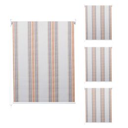 4er-Set Rollo MCW-D52, Fensterrollo Seitenzugrollo Jalousie, 120x230cm Sonnenschutz blickdicht ~ grau/braun/orange