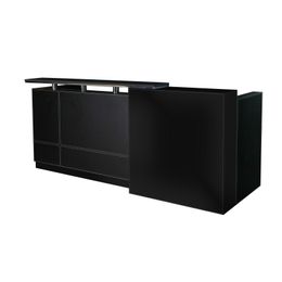 Jet-Line B&uuml;ro Elegante Empfangstheke Philadelphia schwarz 2.5 m B&uuml;rom&ouml;bel 2-Personen Arbeitsplatz