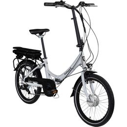 Tretwerk Chioni E Bike Faltrad 20 Zoll Elektrofahrrad Damen Herren 145 - 175 cm Pedelec Klapprad silber