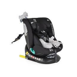Moni Kindersitz Serengeti i-Size (40-150cm) Isofix, Kuscheltier, Nackenkissen schwarz