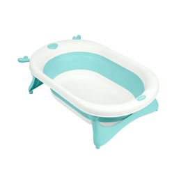 Kikkaboo faltbare Babybadewanne Foldy Wasserablauf leicht zu reinigen ab Geburt gr&uuml;n
