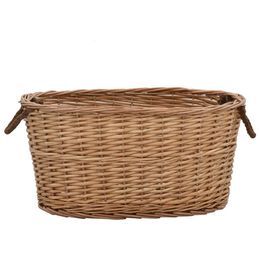 vidaXL Holzkorb mit Tragegriffen 56x40x28 cm Natur Weide