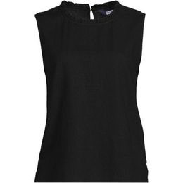 LANDS' END &Auml;rmelloses Top im Leinenmix, Damen,  Schwarz, Leinen/Viskose, by Lands' End
