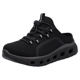 Clog RIEKER SPORT, Damen, Gr. 41, schwarz, Textil, Sportlich, Schuhe Clog, Outdoormode, Plateau, Sommerschuh mit MemoSoft-Ausstattung