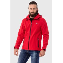 Cipo & Baxx Funktionsjacke CIPO & BAXX "Jacke", Herren, Gr. L, rot, 100% Polyester, unifarben, regular fit normal, Jacken Funktionsjacke, im unifarbenen Look