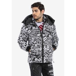 Cipo & Baxx Winterjacke CIPO & BAXX "Winterjacke", Herren, Gr. L, schwarz, 100% Polyester, bedruckt, regular fit normal, Jacken Winterjacke, mit stylischem Schriftzug