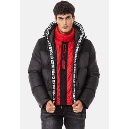 Cipo & Baxx Winterjacke CIPO & BAXX "Jacke", Herren, Gr. L, schwarz, 65% Polyurethan, 25% Polyester, 10% Viskose, unifarben, regular fit normal, Jacken Winterjacke, im Kontrast-Look