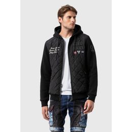Cipo & Baxx Allwetterjacke CIPO & BAXX "Jacke", Herren, Gr. L, schwarz, 100% Polyester, unifarben, regular fit normal, Jacken, mit Stickereien