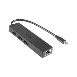i-tec USB C Slim HUB 3 Port G-LAN, USB-Hub