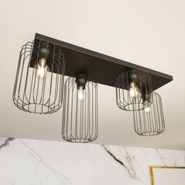 EMIBIG LIGHTING Deckenlampe Barn, 4-flammig, 83 cm, schwarz, Metall, E27
