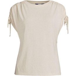 LANDS' END Leinenmix-Shirt mit geraffter Schulter, Damen,  Beige, Leinen/Viskose, by Lands' End