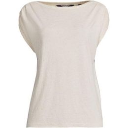 LANDS' END Shirt aus Leinenmix mit U-Boot-Ausschnitt, Damen,  Beige, Leinen/Viskose, by Lands' End