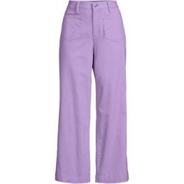 LANDS' END Chino-Culotte, Damen,  Lila, Elasthan/Baumwoll-Mischung, by Lands' End