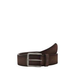 Tom Tailor Herren TTBART Lederg&uuml;rtel mit eckiger Dornschlie&szlig;e, braun, Uni, Gr. 85