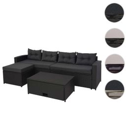 Mendler Poly-Rattan Garnitur HWC-J34, Balkon-/Garten-/Lounge-Set Sitzgruppe Sofa, Staufach ~ Variantenangebo 77078+77079+77080