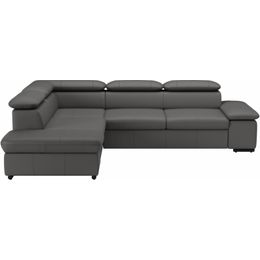 Sit & More Ecksofa SIT & MORE "Alcudia L-Form", braun (mocca), B:272cm H:73cm T:226cm, NaturLEDER;Spannstoff, Sofas, Ecksofa, mit Armteilverstellung, optional Kopfteilverstellung und Bettfunktion
