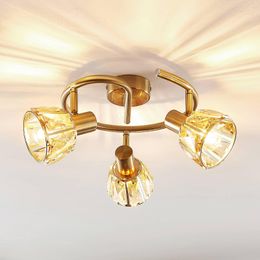 LINDBY Deckenleuchte Kosta, 47 cm, 3-flg., messingfarben
