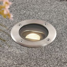 LUCANDE Runde LED-Bodeneinbauleuchte Doris, Edelstahl
