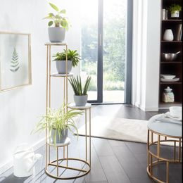 Blumenst&auml;nder FineBuy Blumens&auml;ule 36,5x107,5x36,5 cm Marmor Wei&szlig; Pflanzenst&auml;nder
