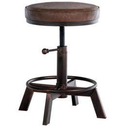 CLP Sitzhocker Destin mit Kunstlederbezug I Hocker im Industrial Design I gepolstert und h&ouml;henverstellbar