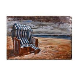 Garden Pleasure Wandbild 3D Strandkorb, Metall