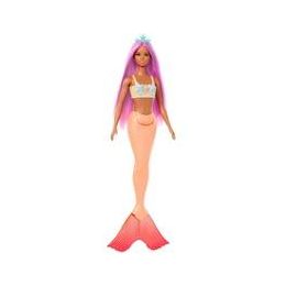 Mattel Barbie Meerjungfrau mit pinkem Haar, orangefarbener Schwanzflosse und Haarband, Puppe orange