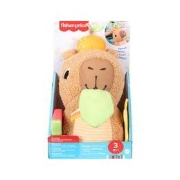 Fisher-Price Kuschel-Capybara, Kuscheltier mit Bei&szlig;ring und Rassel