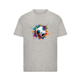 F4NT4STIC Shirt 'Bunte Fu&szlig;ball' boy Grey size 146/152