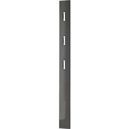 Garderobenpaneel Susanna, Wandmontage, 3 Klapphaken, bis 5 kg, B 150 x T 30 x H 1700 mm, MDF, graphit hochglanz