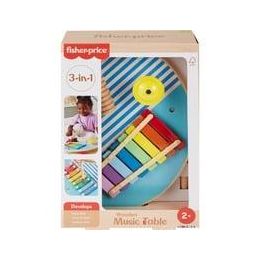 Fisher-Price Holz-Musiktisch mit 3 Percussion-Instrumenten, Musikspielzeug