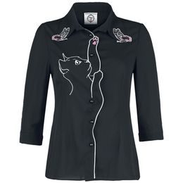 Dancing Days Snow Bird Shirt Bluse schwarz in 4XL BL1308 BLK