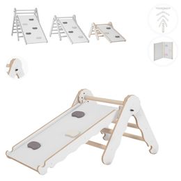 Klettergerüst indoor, Kletterdreieck mit rutsche holz, Baby kinder klettern, Kletterturm rutschbrett, Kletterbogen kinderrutsche, Regenbogenwippe