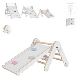 Klettergerüst indoor, Kletterdreieck mit rutsche holz, Baby kinder klettern, Kletterturm rutschbrett, Kletterbogen kinderrutsche, Regenbogenwippe