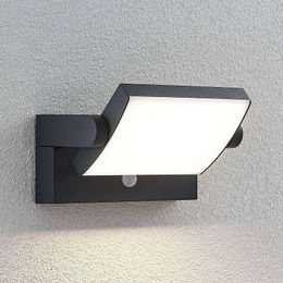 LINDBY LED-Außenwandleuchte Sherin, drehbar, Bewegungsmelder