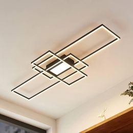 LINDBY LED-Deckenlampe Caitlin anthrazit CCT Fernbedienung