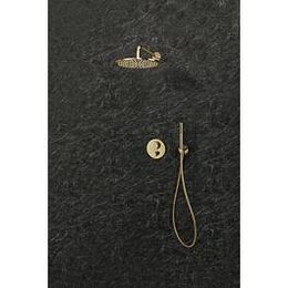 Herzbach LIVING SPA Wandarm 420mm 70 30.960420.1.03 rund gewinkelt PVD Gold