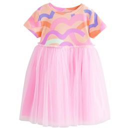 next Kleid M&auml;dchen Gr&ouml;&szlig;e 86 blau / helllila / apricot / rosa