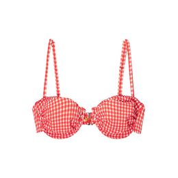 Bershka Bikinitop Damen Gr&ouml;&szlig;e 80 rot / wei&szlig;