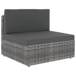 vidaXL 8-tlg. Garten-Lounge-Set mit Kissen Grau Poly Rattan
