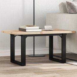 vidaXL Couchtisch O-Gestell 80x50x40,5cm Massivholz Kiefer & Stahl